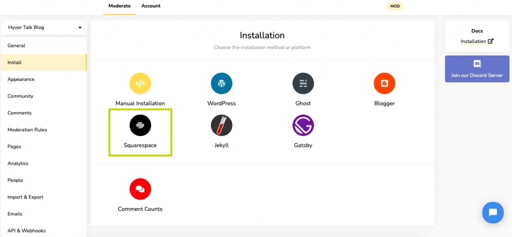 How to Add Comments to Squarespace with Hyvor Talk